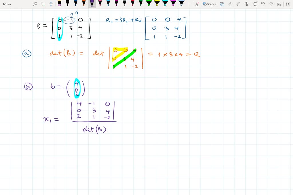 SOLVED: 2.14 pts Consider the Matrix B = a) Find the determinant of the matrix B by cofactor ...