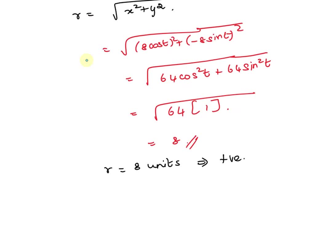Solved The Position Of An Object In Circular Motion Is Modeled By The Given Parametric