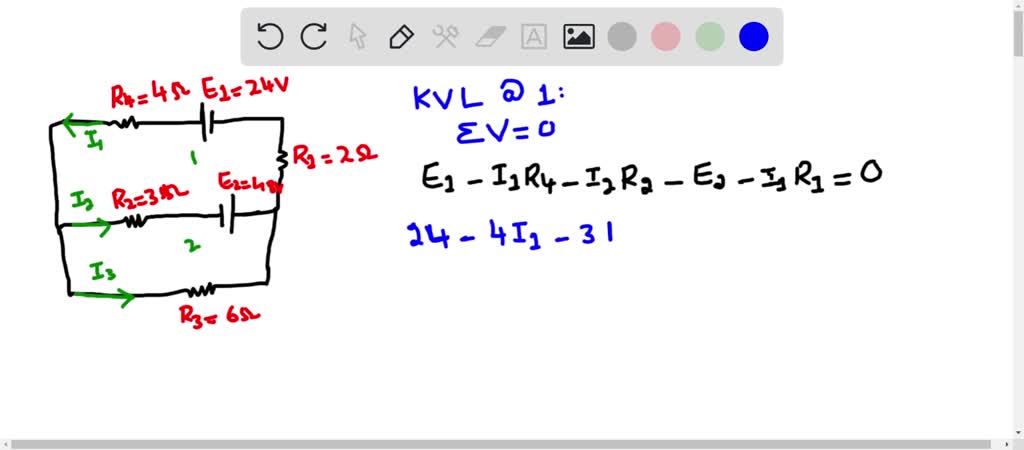 SOLVED: Solve the circuit given using Kirchhoff's Laws: Use the provided assumed current ...