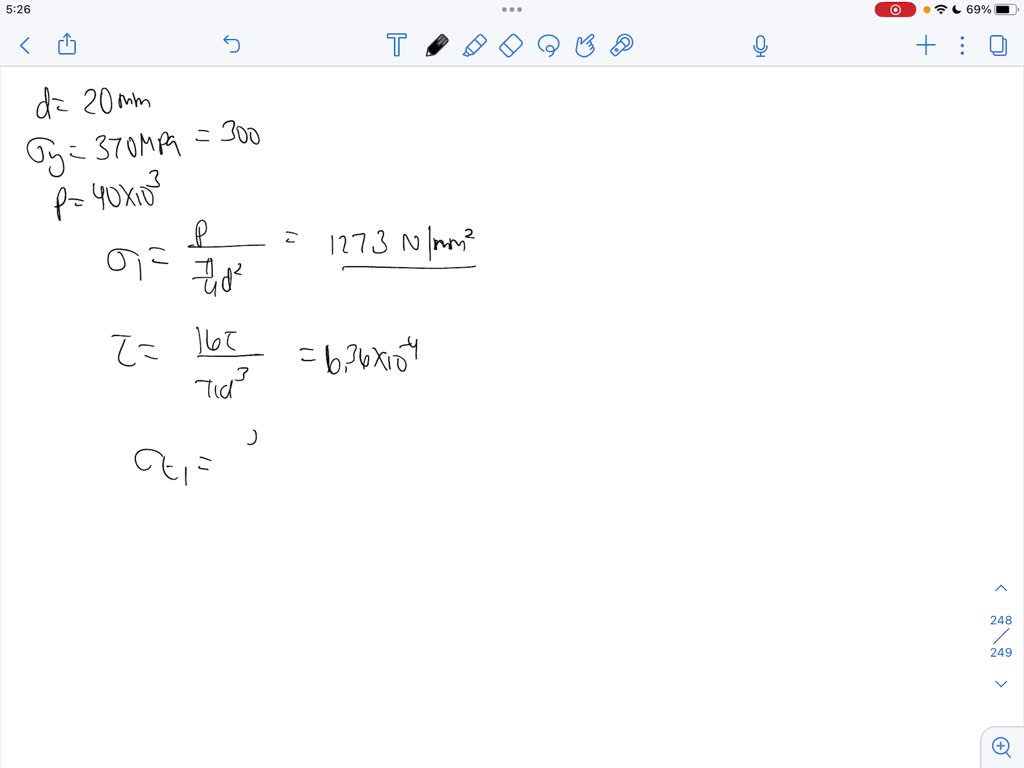 SOLVED: maximum distortion energy theory of failure A shaft of diameter ...