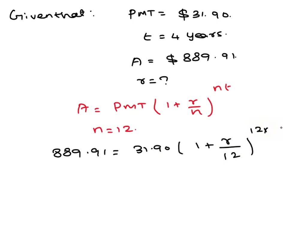 SOLVED: To finance a new laptop, Emilie is offered a 4year payment plan ...