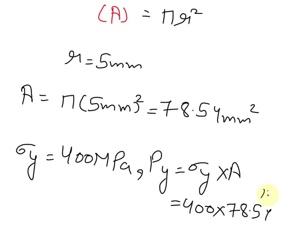 SOLVED: A metal tensile specimen has an initial diameter of 10 mm and is 50 mm long. The yield ...