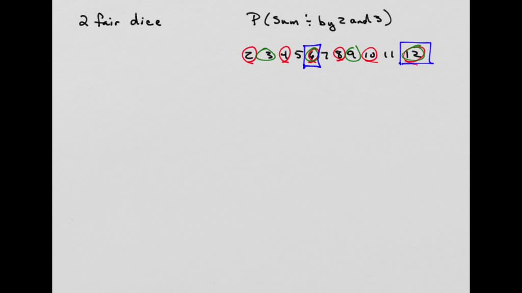 SOLVED: An experiment consists of rolling two fair dice and adding the dots on the two sides ...
