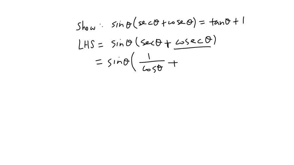 SOLVED: Show that the following statement is an identity by ...