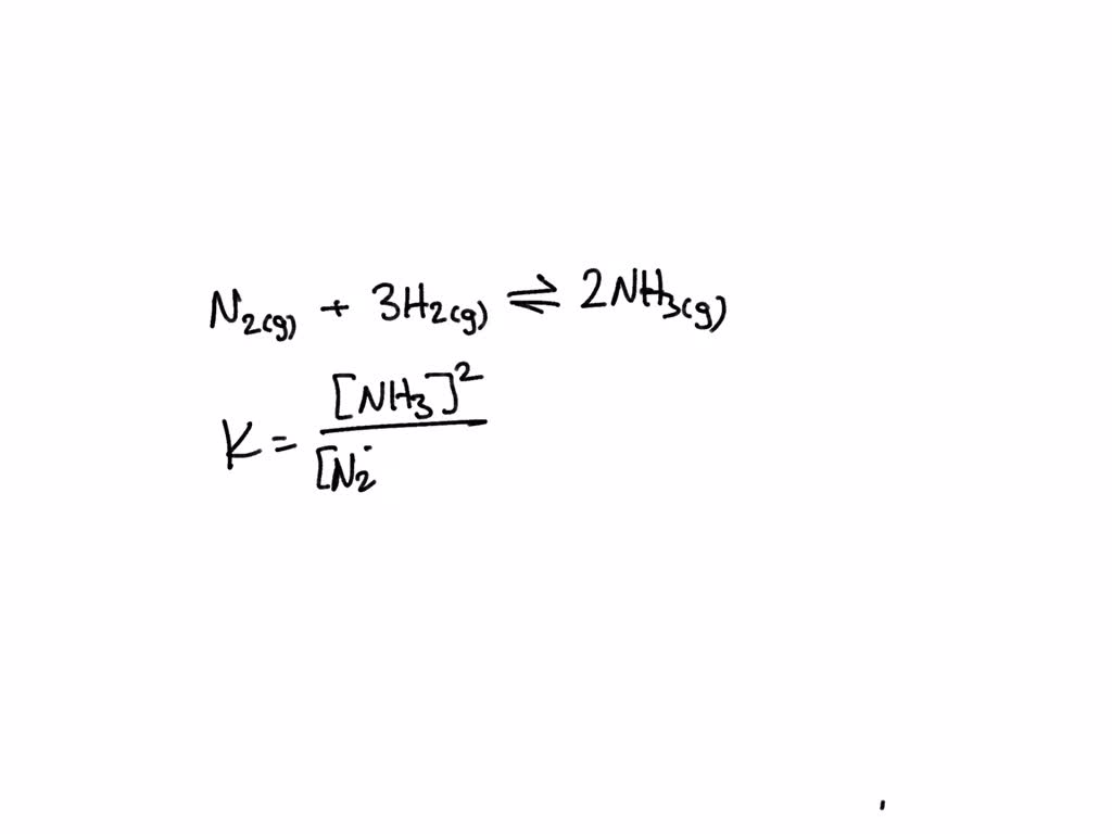 SOLVED: What is the correct equilibrium constant expression for the formation of ammonia gas ...
