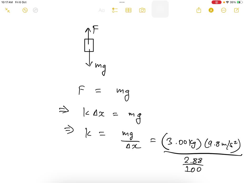 SOLVED: You have a light spring which obeys Hooke's law. This spring ...