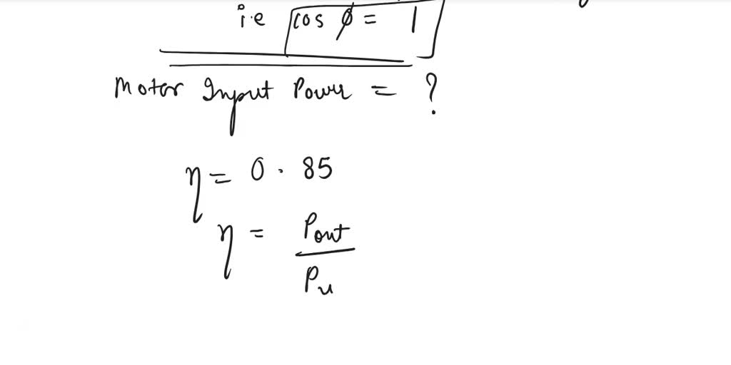 SOLVED: A 400 V, 7.46 kW, 3-phase synchronous motor has a synchronous reactance of 10 ohms per ...