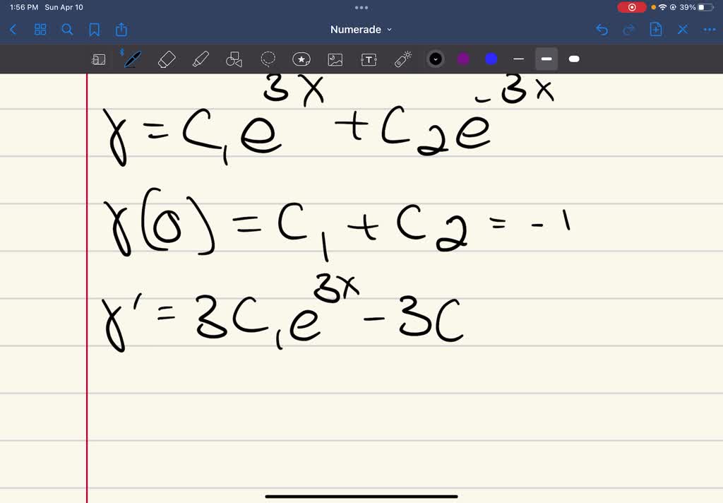 SOLVED: A homogeneous second-order linear differential equation, two functions y1 and y2, and a ...