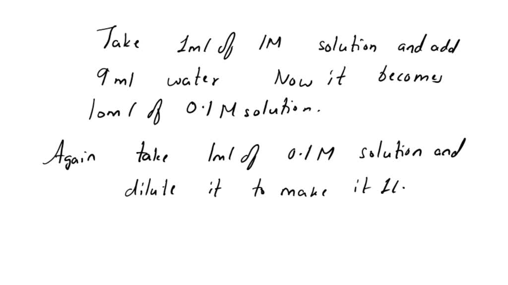 SOLVED: You are provided with 10 mL of a stock solution of histamine at 1x10-3 M. Describe how ...