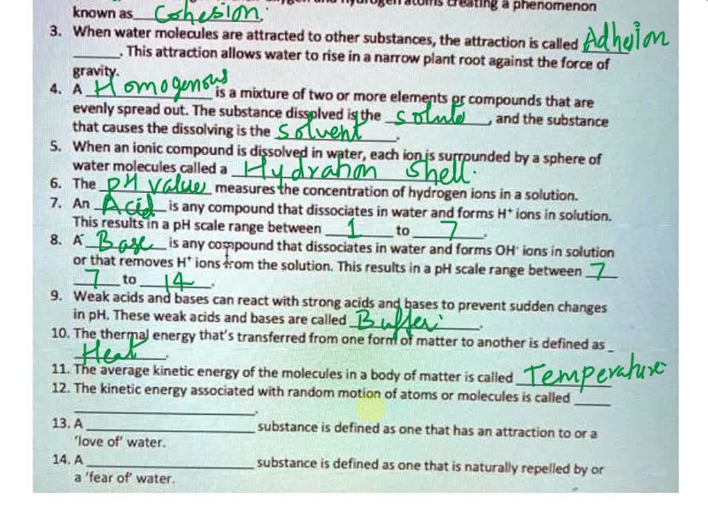 SOLVED: Texts: 1. Water molecules are created from an oxygen atom that ...