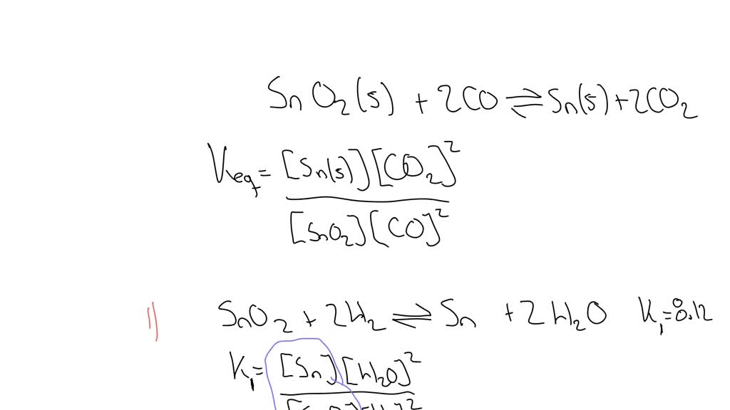 SOLVED: Calculate K for the following reaction, given the information ...
