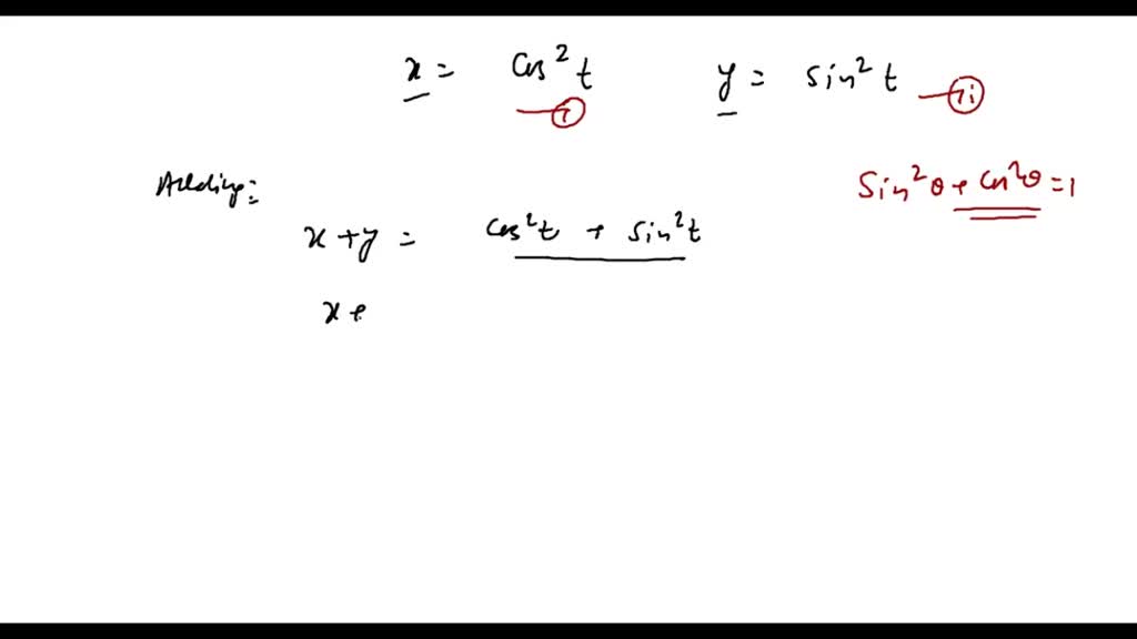 Solved A Pair Of Parametric Equations Is Given X Cos 2 T Y Sin