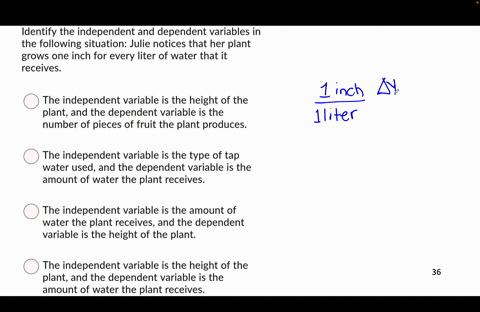 a height of bean plants depends on the amount of water they recievewhst ...