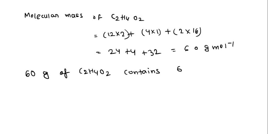 SOLVED: Determine the number of atoms of H in 35.0 grams of C2H4O2.
