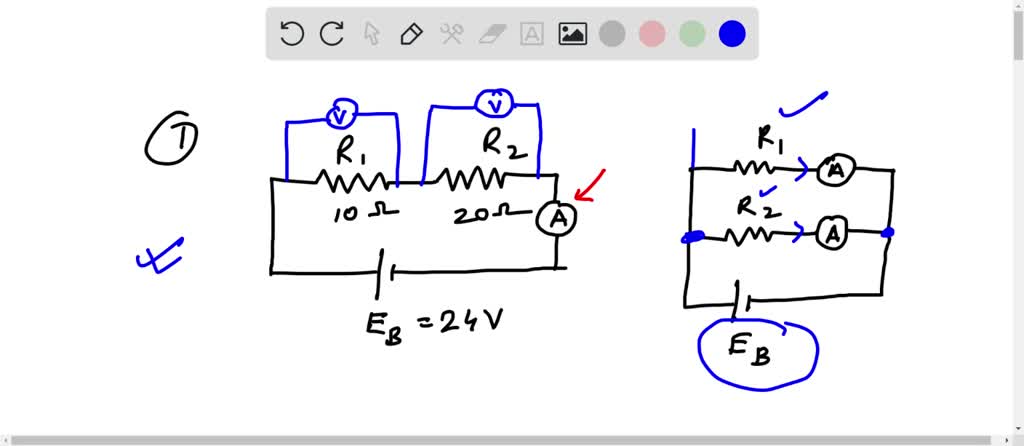 SOLVED: 1. Solve the circuits given, with solutions: EB=2 4 volts Redraw diagram indicating ...