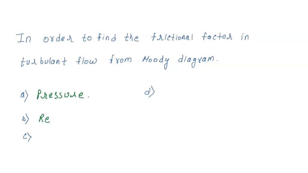 Explain the steps of the application of the Moody diagram for ...
