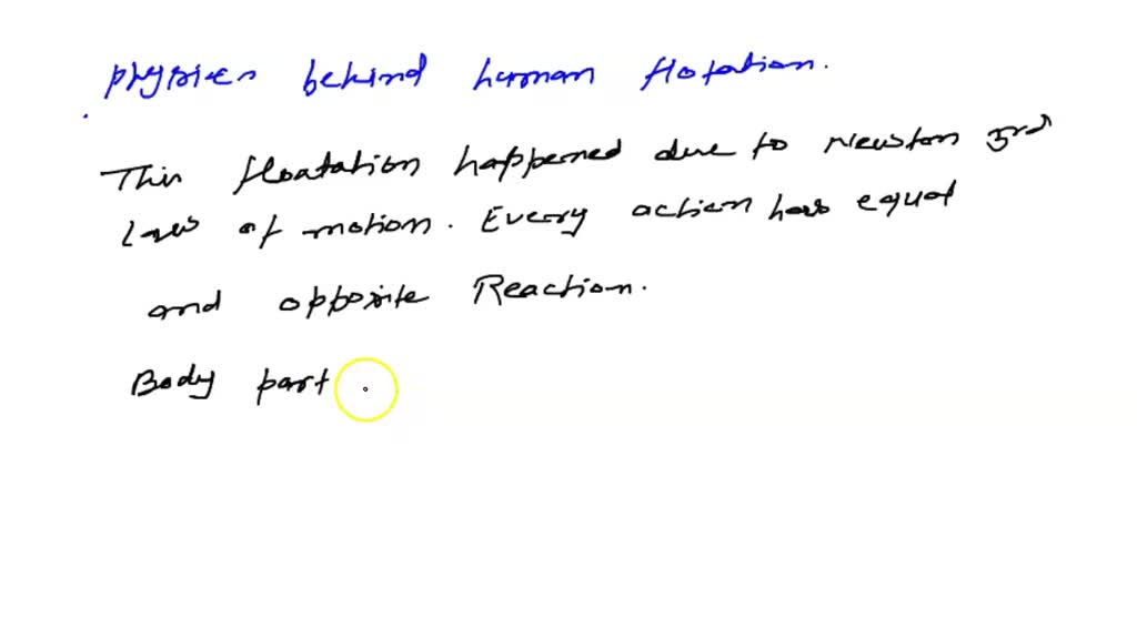 SOLVED: Explain the physics behind human flotation. Discuss the body ...