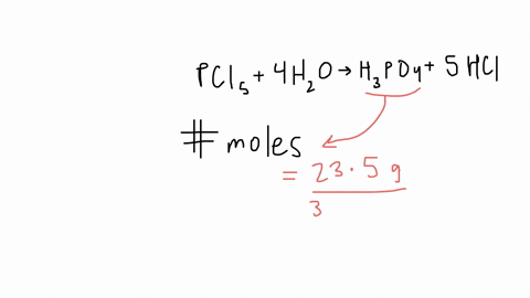 Phosphorus pentachloride pcl5 reacts with water according to...