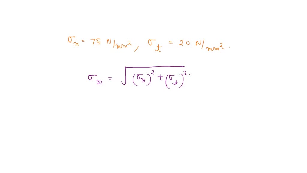 SOLVED: The principal tensile stress at a point across two mutually ...