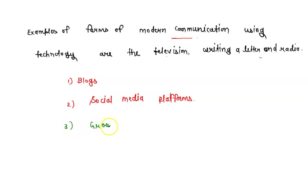 SOLVED: examples of forms of modern communication using technology are ...