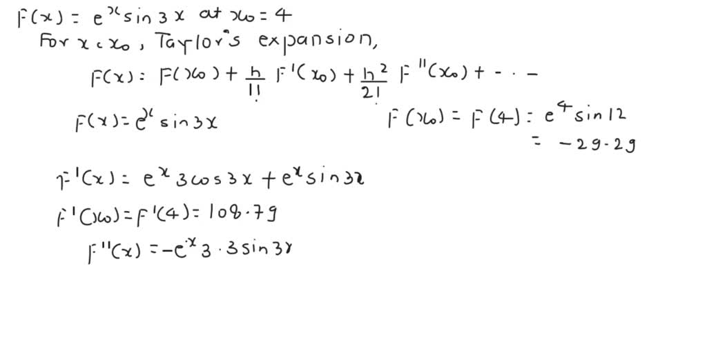 SOLVED: Using Taylor's expansions, derive a sixth-order method for approximating the second ...