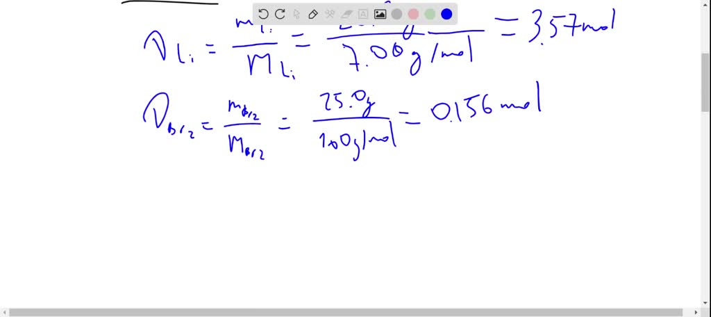 SOLVED: Lithium reacts spontaneously with bromine to produce lithium ...
