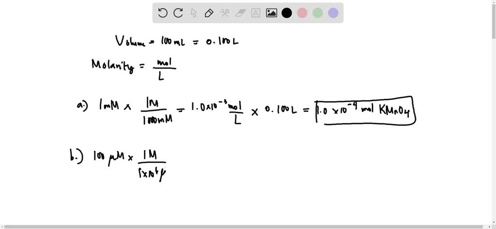 SOLVED: Determine the amount of KMnO4 needed to make 100 mL of each ...