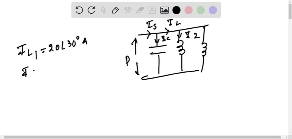 A capacitor is placed in parallel with two inductive loads, one of 20A at 30 degrees lagging and ...