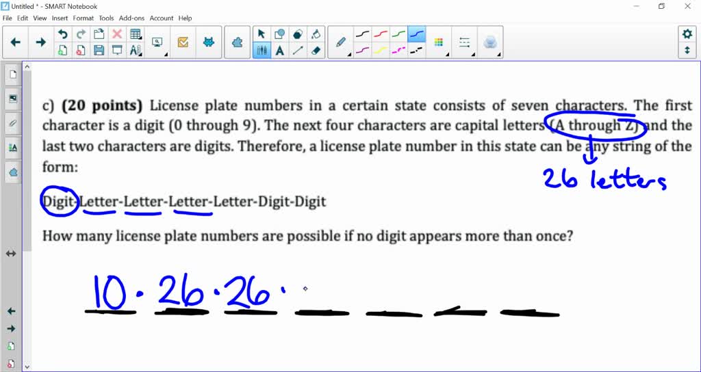 SOLVED: License plate numbers in a certain state consist of seven ...