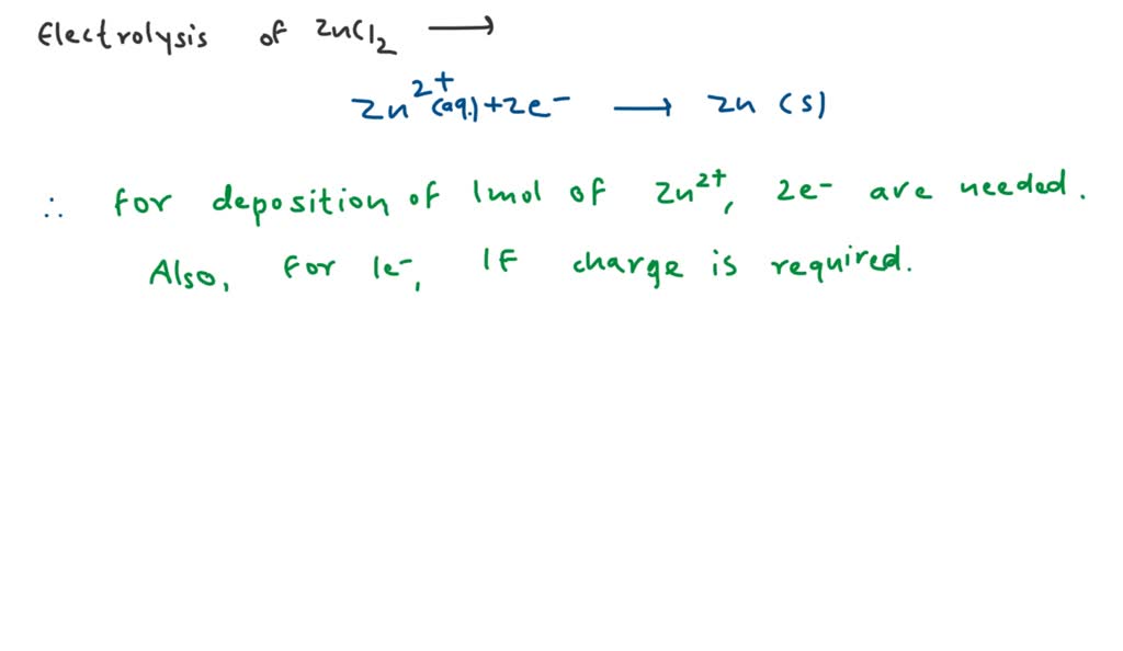 SOLVED: How many Faradays are needed to deposit 2 moles of Zinc (Zn ...