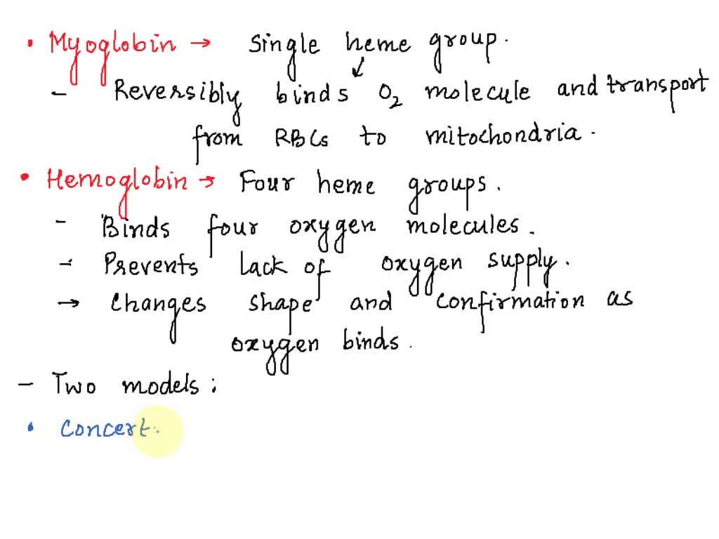 Solved Explain Why The Structure Of Myoglobin Makes It Function Well