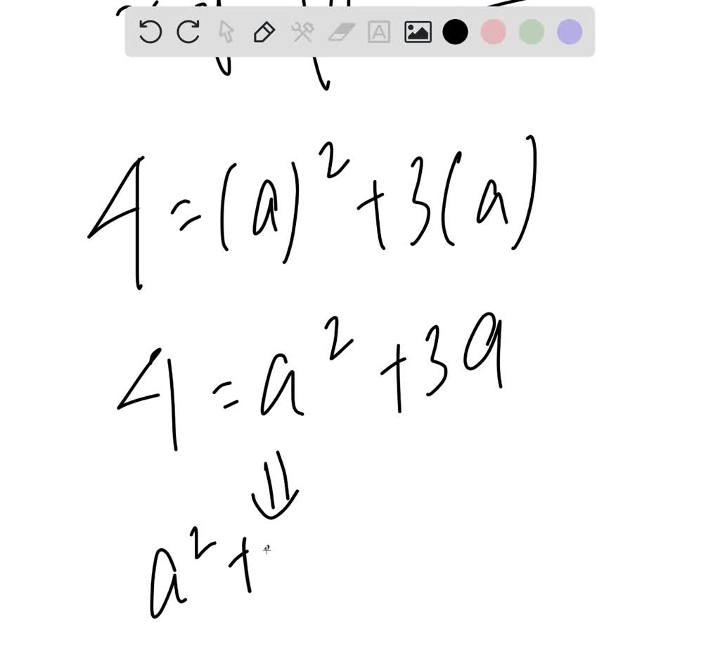 SOLVED If a 4 Is A Point On The Graph Of Y x 2 3 X What Is A
