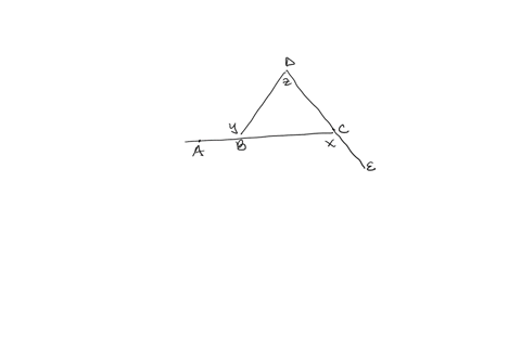 A, B and C lie on a straight line. Given that angle y