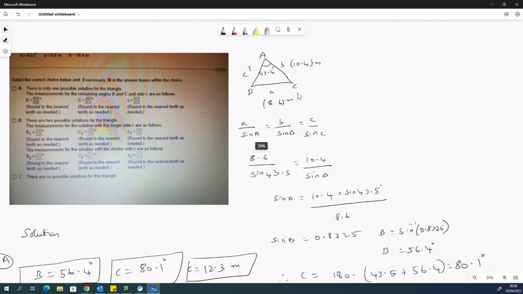 Solved 7 Solve Each Triangle Abc That Exists