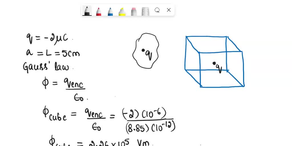 SOLVED: Q3: A point charge of -2 Î¼C is located at the center of a cube with sides L = 5 cm ...