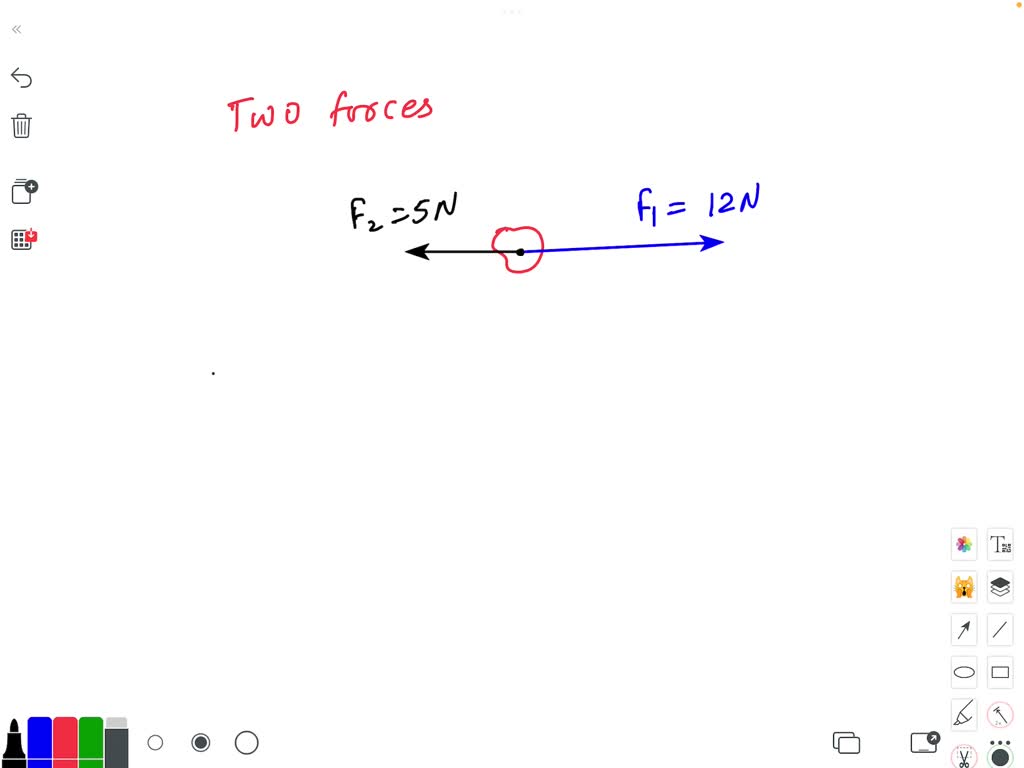 SOLVED: Two forces act on an object . 12N of force is applied pulling ...