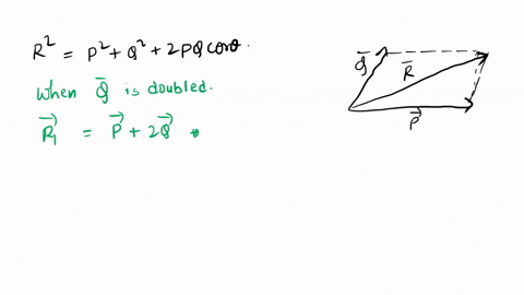 SOLVED: Two forces P and Q are acting at a point if P is reversed, the ...