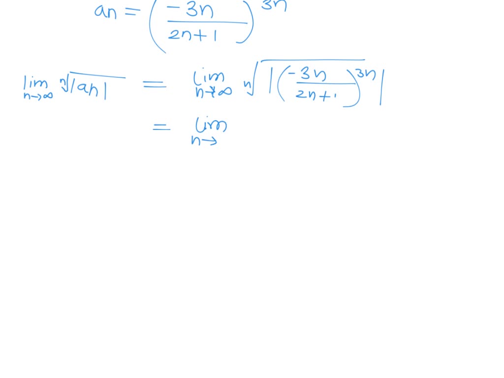 SOLVED: Use the Root Test to determine the convergence or divergence of ...