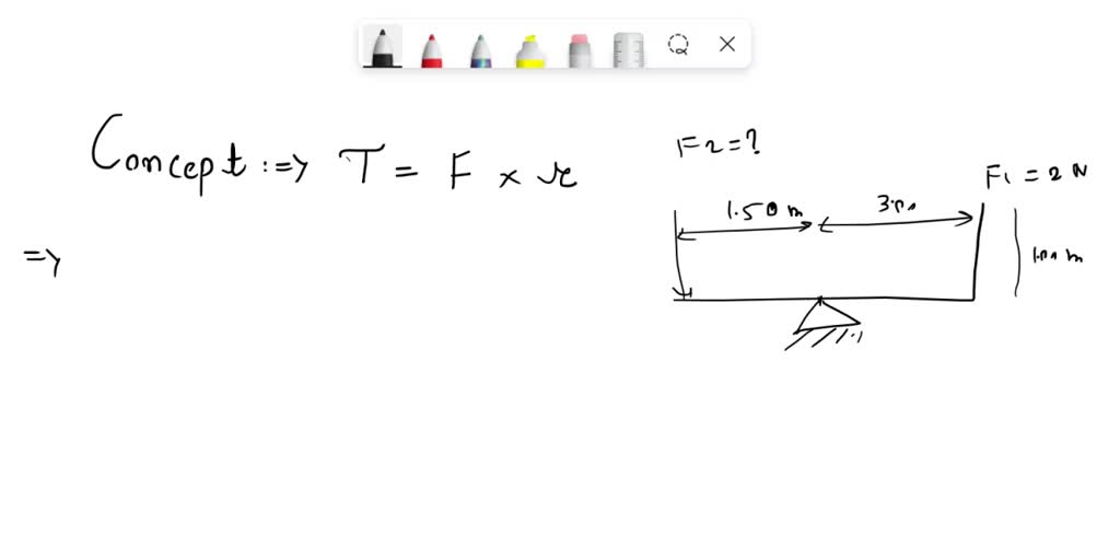 SOLVED: 644 3 (1ea)-kao For the seesaw " below, calculate the force F2 ...