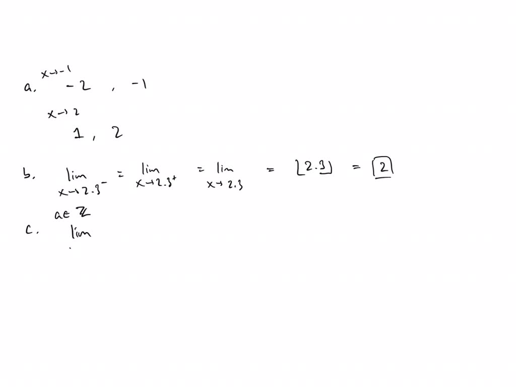 SOLVED: 37 . The floor function For any real number X, the floor ...