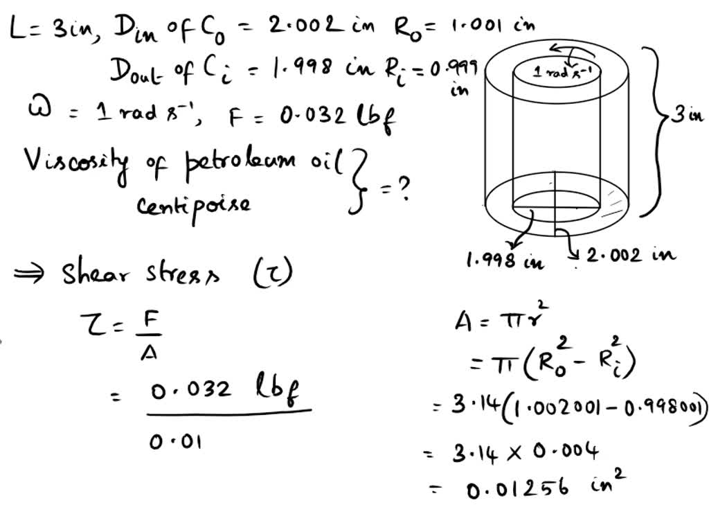 SOLVED: A certain Stormer viscometer consists of two concentric, vertical cylinders, each 3 in ...