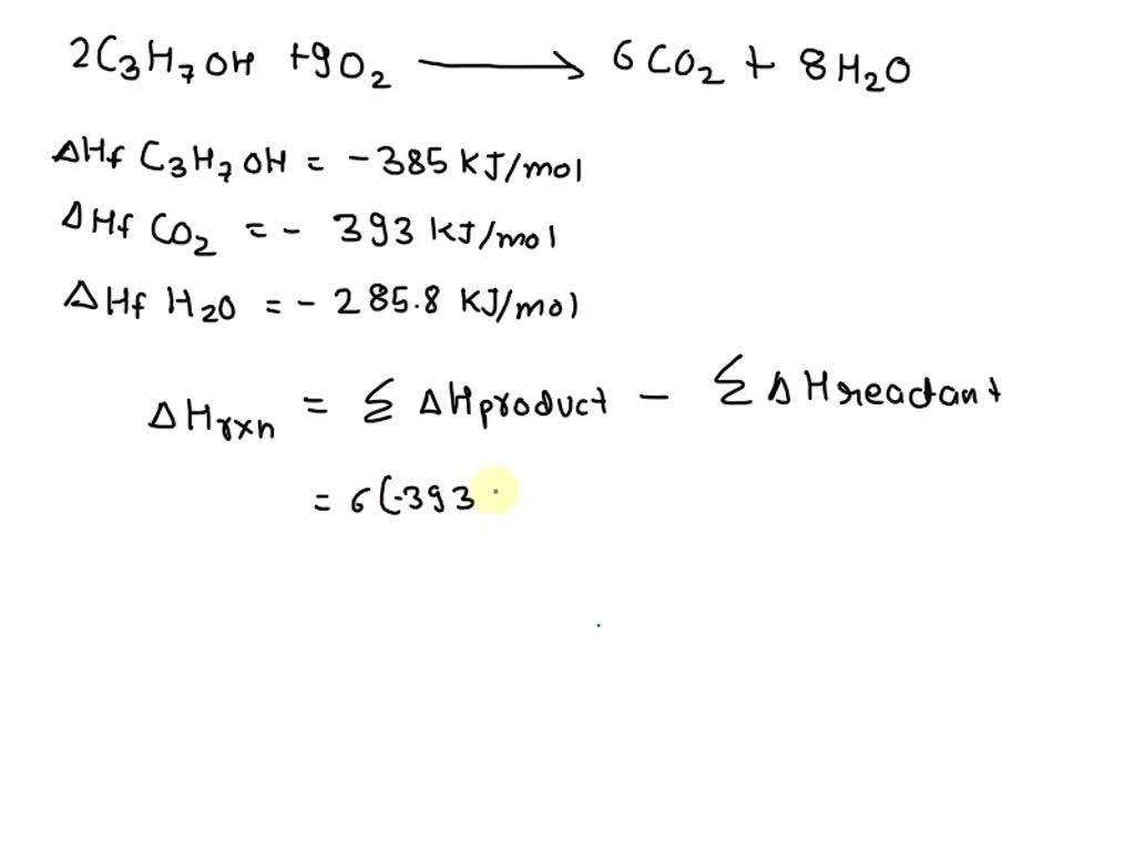 SOLVED: What is the enthalpy of combustion of liquid isopropanol ...