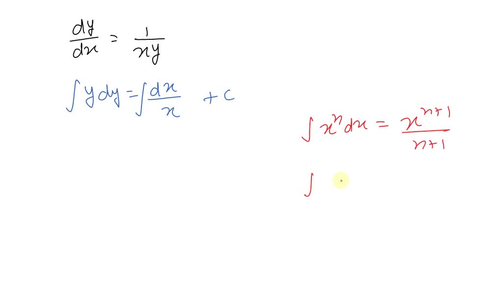 SOLVED: Solve the given differential equation by using dy Y(xy7| 1) dx