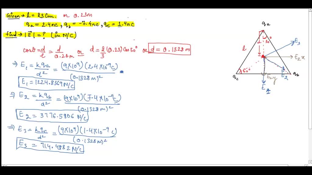 SOLVED: Problem 7: In the figure, the point charges are located at the ...