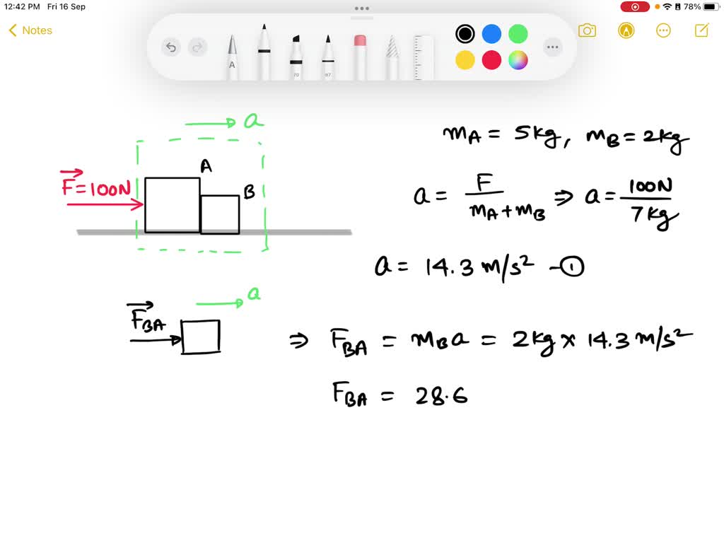 A person pushes two boxes with a horizontal force of 100 N. The boxes ... A person pushes two boxes with a horizontal force of 100 N. The boxes ...