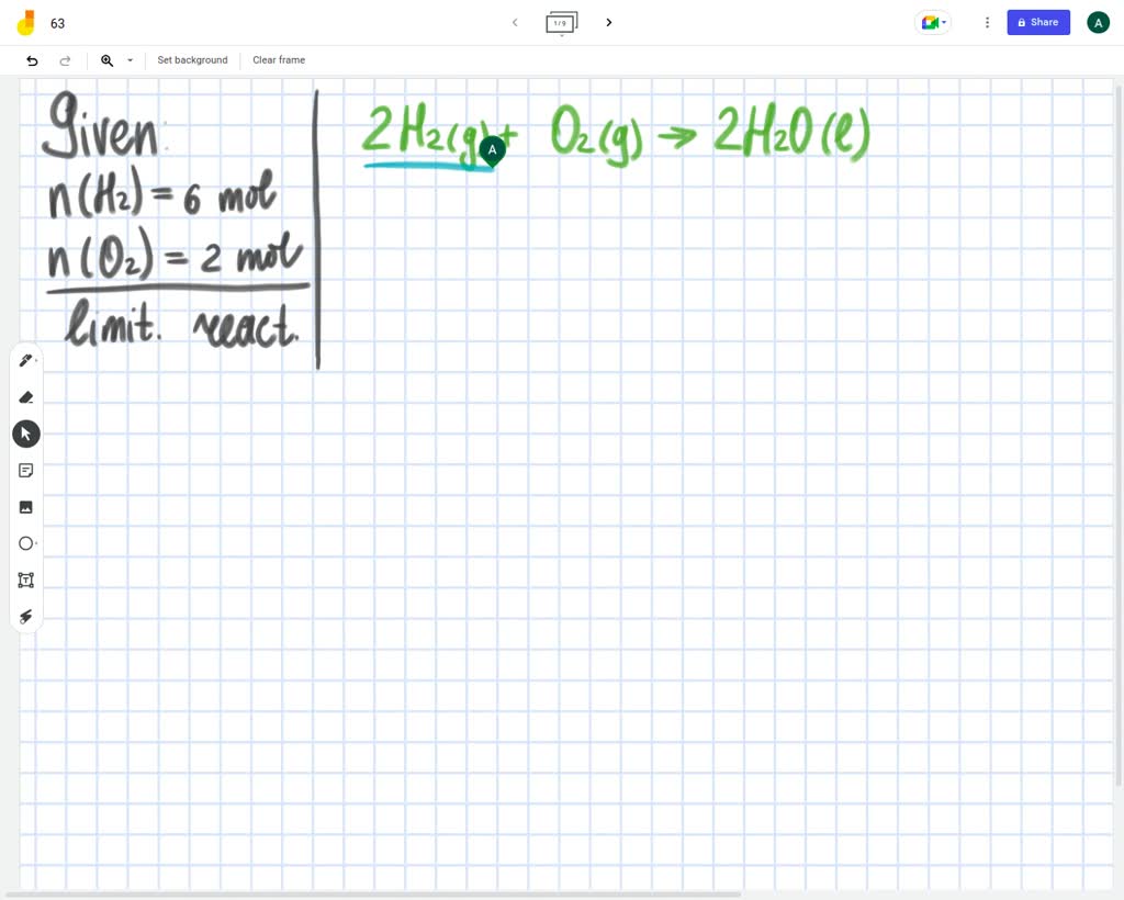 SOLVED: Considering the reaction represented by the (unbalanced) equation H2(g) + O2(g) -> H2O(l ...