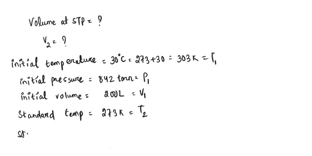 SOLVED: A sample of Helium occupies 200 L at 30ÂºC under a pressure of ...