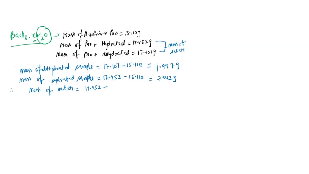 SOLVED: The general formula of barium chloride hydrate is#N#BaCl2 • n ...