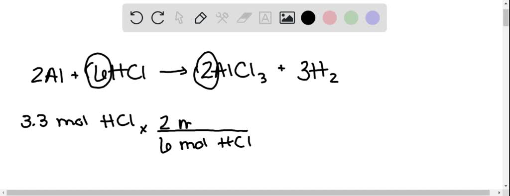 SOLVED: How many moles of AlCl3 are formed when 3.3 moles of HCl react ...