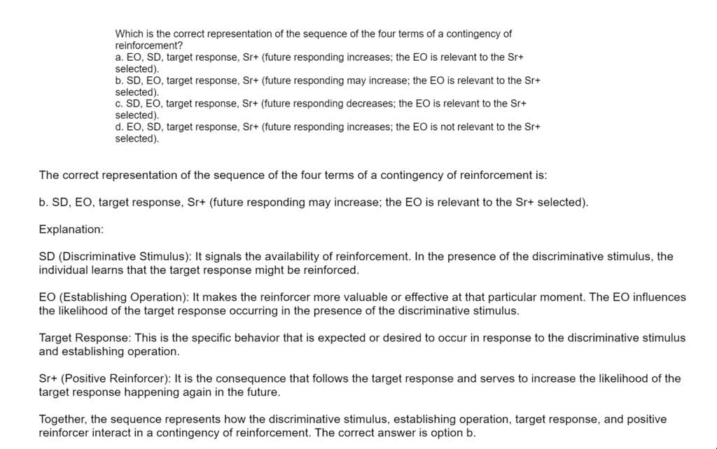 SOLVED: Which is the correct representation of the sequence of the four ...